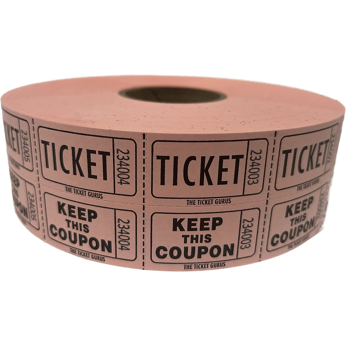 Ticket Guru-Raffle Tickets - (4 Rolls of 2000 Double Tickets) 8,000 Total 50/50 Raffle Tickets (4) Random Colors