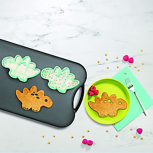 Pancake and Egg Molds - Dinosaur - 4 Pack, Reusable Silicone Pan Cake Non Stick Shaper Cooking Rings, FDA Food Grade, Dishwasher Safe, Fun Easter Breakfast for Kids or Adults, DIY Accessory