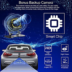 Double Din Car Stereo Radio Voice Control Apple Carplay & Android Auto,7In HD LCD Touch Screen Bluetooth 5.2,MP5 Player with MirrorLink,2.1A Charge/Backup Camera,USB/SD A/FM Audio Receiver,Subwoofer