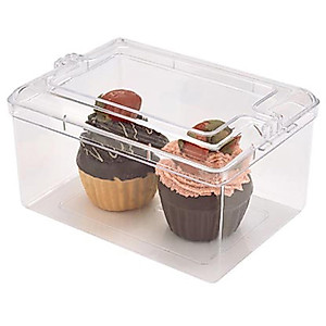 Pioneer Plastics 079C Clear Rectangular Plastic Container, 7.4375" W x 5.3125" D x 3.75" H