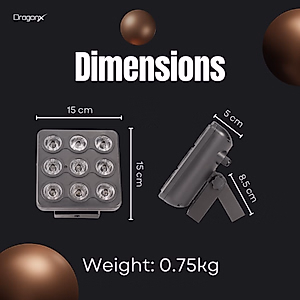 DragonX 9x4W LED Par Lights RGBW Slim DJ Stage Lights with DMX Control - Versatile Uplighting for Parties, Weddings, Church Gigs, Bars & Indoor Events