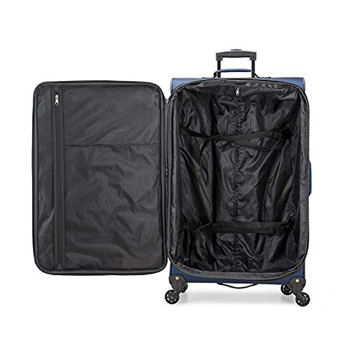 U.S. Traveler Aviron Bay Expandable Softside Luggage with Spinner Wheels, Navy, 30-Inch