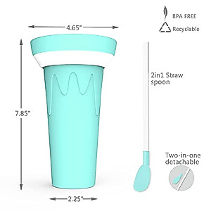 menglisi Frozen Magic Slushy Maker Cup | Mint Green Slushie Cup | Slushie Maker Squeeze Cup | Silicone Cold Drink Cooling Cup | Ice Maker Ice Cream Cup | Beer Coffe Milk Cola Mug | Gift for Women Men Him Her | 16.9oz