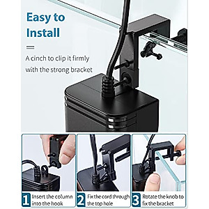 Pawfly Mini Aquarium Air Pump 15 GPH Quiet Oxygen Aerator Pump with Bracket Airline Tubing Bio Sponge Filter Air Stone Control Valve and Check Valve for 3-20 Gallon Nano Fish Tanks and Buckets