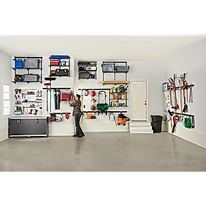 Rubbermaid 15-Piece FastTrack Garage Wall-Mounted Storage Kit, 4 Rails and 11 Hooks, for Home/House/Tool/Sports/Equipment/Utility Purposes