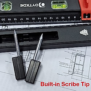 14 Inch Miter Saw Protractor Angle Finder Tools Angle Measuring Tool, Carpenter Tools 4 in 1 Compass, Multifunction Carpenter Tools Level Picture Hanging Tool Gifts for Men Husband Grandpa Dad