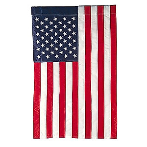 Evergreen American Flag 18-inch x 12.5-inch Garden Size | Heavy Duty Outdoor Premium 310D | Embroidered Stars and Stripes and Quadruple Stitched Edge | USA Residential or Commercial