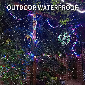 Oluote Solar String Lights Outdoor Rope Lights, 16ft 50 LEDs Waterproof Tube Lights with Solar Panel for Outdoor Home Garden Parties Independence Day Decor (Red, 16FT)