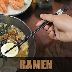 10 Pairs Chopsticks Reusable Dishwasher Safe, Fiberglass Chopsticks, 9.5Inch Non-Slip Chopsticks For Beginners, Japanese Korean Chinese Chop Sticks For Food & Cooking, All In A Gift Box