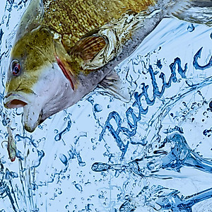 Rattlin Jack Men's Long Sleeve Fishing Shirt UV Protection Two Bass 3XL Blue