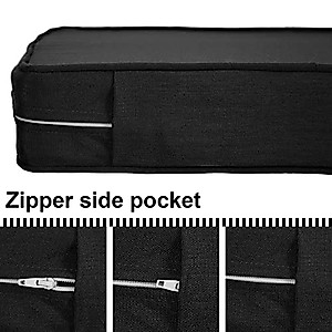 INFBLUE Deep Seat Cushions, 24x24 Outdoor Cushions, Patio Furniture Cushions, Deep Seat & Back Cushion Patio Cushions with Rmoveable Cover for Backyard Couch Sofa Fade Resistant (Black)