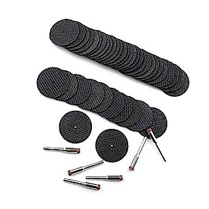 70 Pack Cutting Wheels Tool Kit, 32mm Fiberglass Reinforced Cutting Wheel Resin Cut-Off Wheels, 25mm/30mm Diamond Cutting Wheel with 1/8" Mandrels for Metal Glass Stone DIY Craft