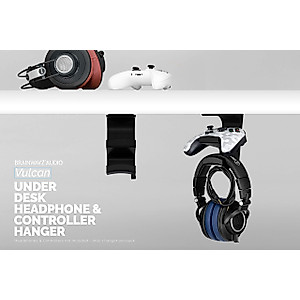BRAINWAVZ The VULCAN - Under Desk Gamepad Controller & Headphone Hanger Holder Stand - Designed for XBOX ONE, PS4, PS3, PS5, Dualshock, Switch, PC, Steelseries, Steam & More
