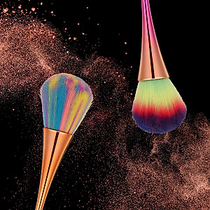 3 Pieces Large Powder Mineral Brushes Nail Design Dust Brush Soft Fluffy Makeup Brushes Makeup Foundation Brushes Kabuki Makeup Brushes Colorful Blush Loose Powder Brushes for Daily Makeup, 3 Colors