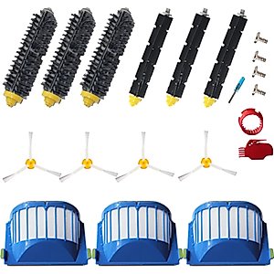 YOKYON Replacement Parts Kit Includes Bristle & Flexible Beater Brush & Armed-3 Side Brush & Filters for iRobot Roomba 600 Series 645 655 670 671 675 677 692 694 Vacuum