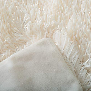 Reafort Luxury Long Hair, PV Fur, Faux Fur Body Pillow Cover/Case 21inx54in with Hidden Zipper Closure (Cream, 21inX 54in Pillow Cover)