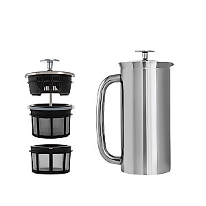 ESPRO - P7 French Press - Double Walled Stainless Steel Insulated Coffee and Tea Maker with Micro-Filter - Keep Drinks Hotter for Longer, Perfect for Home (Polished Stainless Steel, 32 Oz)