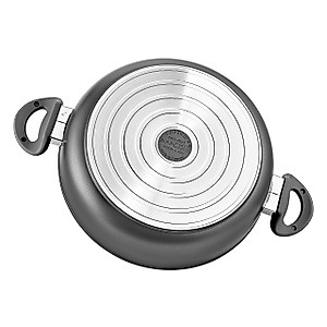 SAFLON Titanium Nonstick 4-Quart Saute Pot with Tempered Glass Lid, 4mm Forged Aluminum with PFOA Free Coating from England