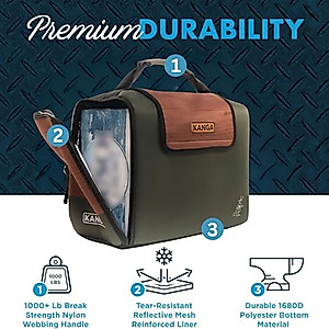 Kanga Insulated Cooler Bag - Soft Cooler Bag - 12 Pack Beer and Seltzer Drink Cooler - Insulated and Durability Tested - Kanga Kase Mate Cooler - Woody