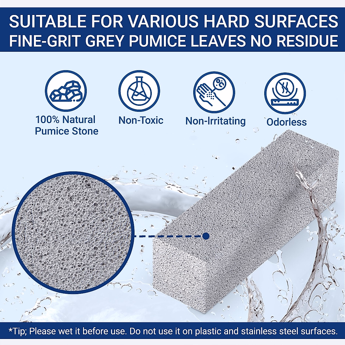 2 Pack Pumice Stone for Toilet Cleaning, Extra Long Handle for Removing Bowl Ring, Pool, Bathroom, Toilet Brush