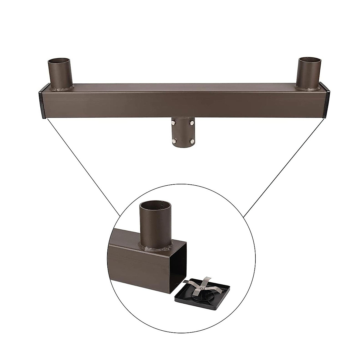 Low Profile Bullhorn with 2 Tenons,Bullhorn Tenon Fit for 2 3/8" Slip Fitter LED Shoebox Parking Light,Flood Lighting,Pole Adapter Tenon,Bullhorn Mounting Bracket with 2 Arms
