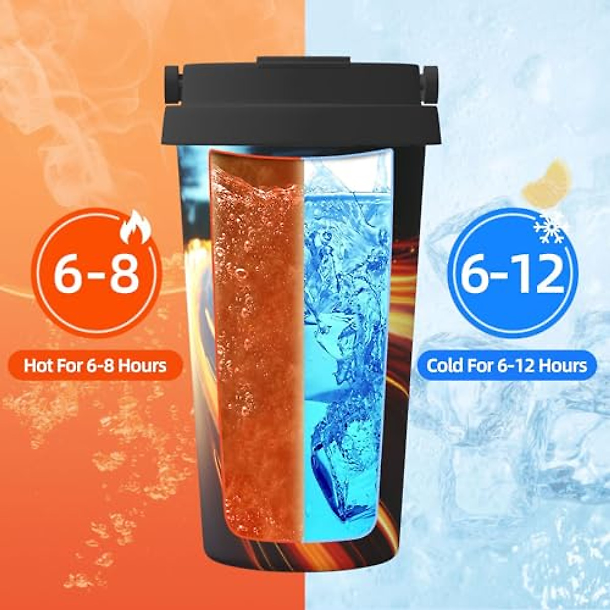 WANGXUEE Abstract Modern Print 500ml Stainless Steel Travel Tumbler Double Wall Vacuum Insulated Coffee Mug