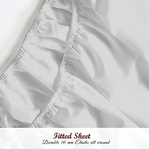 Sheet Set Cal-King Size 100 % Cotton Sheets 4 Piece Sheet Set 500 Thread Count Cotton Sheets BedSheet and Pillowcase Long Staple Cotton Sheet Breathable Cotton Sheets Light Grey Solid Sheet Set