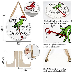 DAZONGE Christmas Decorations Welcome Sign | 2023 Christmas Countdown Advent Calendar for All Ages | 12'' Wooden Christmas Wreath with Easel for Door Wall Mantel Decor | Christmas Decor