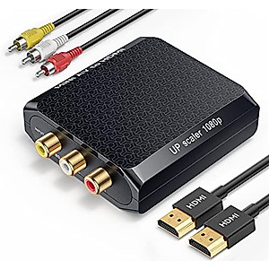 RCA to HDMI Converter, Wenter 1080P AV to HDMI Converter, Mini Composite CVBS Audio Video Adapter for VCR/VHS/Xbox/PS3/N64/Wii/Blue-Ray DVD Players, With RCA male cable /HDMI cable