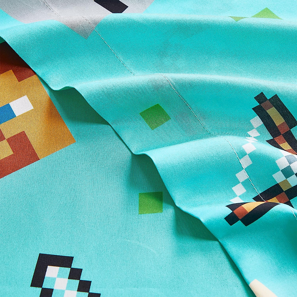 Minecraft Twin Bedding Set for Kids - Bundle with Minecraft Bedspread, Flat Sheet, Fitted Sheet, and Pillowcase for Twin Bed Plus Posters, Phone Wallet, More | Minecraft Bedroom Decor