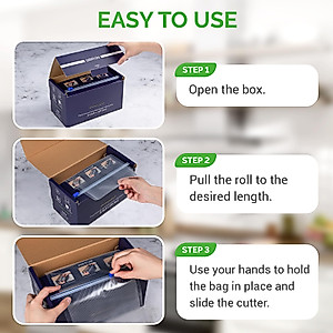 GERYON Vacuum Sealer Bags, 11" x 120' Rolls with Cutter Box, 4 Mill Vacuum Seal Bags for All Vacuum Sealer Machines, Perfect for Food Storage, Meal Prep, Sous Vide Cooking