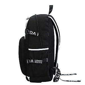 TKBASO Anime Mob Psycho 100 Mob Reflect Light Backpack Laptop Bag Mochila Black (1)