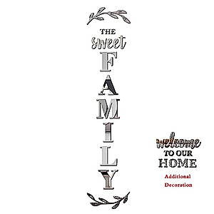 YUZUCMCM Home Wall Decor Family Letter Signs Mirrors Wall Stickers Wall Decor for Living Room Bedroom Wall Decals Peel and Stick(Silver, 88 X 18 in)