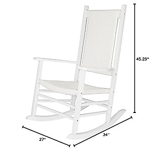 Shine Company Hampton, Outdoor Rocker, Front Porch Rocking Chair, White