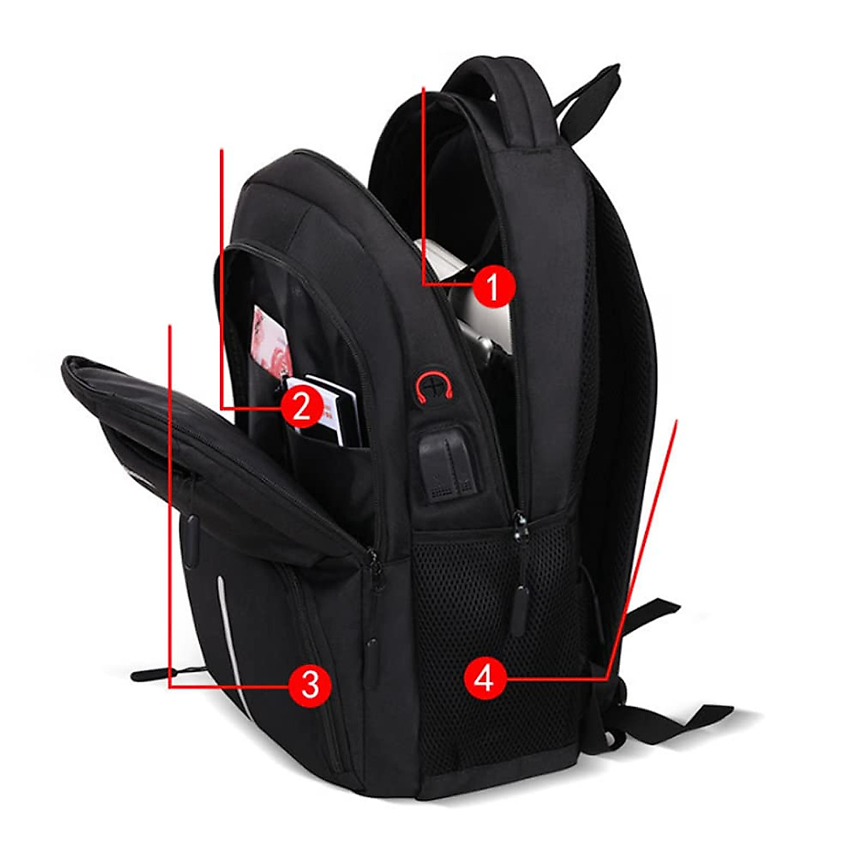 Travel Laptop Backpack For Men And Women, Business Anti Theft Slim Durable Laptops Back Pack With USB Charging Port, Water Resistant Computer Bag Fits 15.6 Inch Notebook Gifts For College School