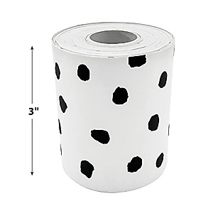 Teacher Created Resources Black Painted Dots on White Straight Rolled Border Trim (TCR8910)