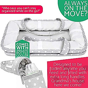 Baby Diaper Caddy Organizer | Baby Shower Registry Must Haves For Boy Girl Gifts Newborn Essentials Basket | Nursery Decor Changing Table Storage For New Mom With Bottle Cooler Bag by Sweet Carling