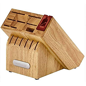 Farberware Professional 15-piece Forged Triple Riveted Knife Block Set with Built-in Edgekeeper Knife Sharpener, High-Carbon Stainless Steel Kitchen Knives, Razor-Sharp Knife set, Red