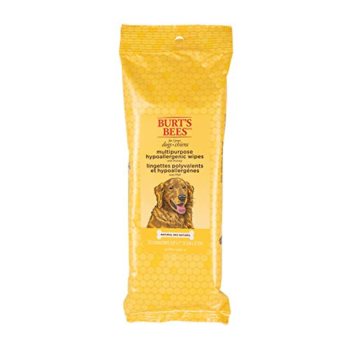 Burt's Bees for Pets Multipurpose Grooming Wipes | Puppy & Dog Wipes for All Purpose Cleaning & Grooming | Cruelty No, Sulfate, & Paraben No, pH Balanced for Dogs - 50 Ct Pet Wipes, Puppy Supplies