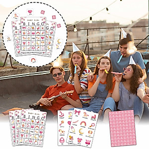 Baby Shower Bingo Games, Baby Bingo For Baby Shower, Floral Baby Girl Bingo Game, Gender Reveal Games, Baby Shower Decorations Favors, 24 Players Bingo Games For Baby Shower, Gender Reveal Party (A04)