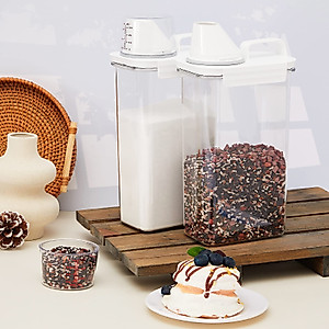 Tanlade 4 Pack Liquid Laundry Detergent Dispenser for Laundry Room Organization, 78 oz Soap Dispenser Storage with Lids, Powder Container Fabric Softener Bleach Powder, Clear