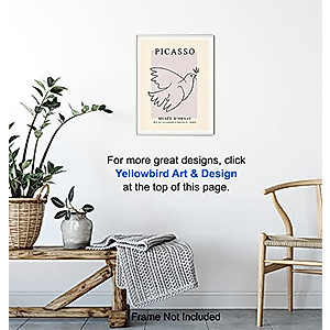 Pablo Picasso Wall Art & Decor - Pablo Picasso Poster 8x10 - Picasso Wall Art - Dove of Peace Picasso - Pablo Picasso Prints - Gallery Wall Art - Museum Poster - The Impressionists Decor - Pink