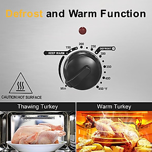 RoyalCraft 18-Quart Electric Roaster Oven - Perfect for Large Meals and Holiday Feasts, Silver