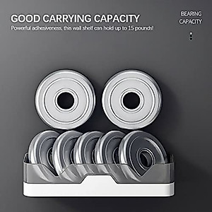 Cabilock No with and Drill-free Grey Wall Self Toiletry Utensil Mounted Storage Caddy Hooks Adhesives Kitchen Plastic Shelf Mount Shampoo Entryway Holder Adhesive Drilling Bathroom for