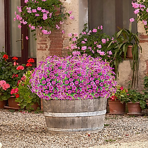 Tepaler Artificial Flowers 6 Bundles Outdoor UV Resistant Fake Flowers No Fade Faux Plastic Greenery Shrubs Home Garden Porch Window Box Decorating (Purple)