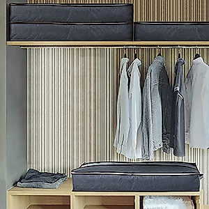 Syhmjxlmy Underbed Storage Bags Under Bed Containers Clothes Organizers with Reinforced Handles Blankets Comforters Foldable 1 Pack Gray, Large