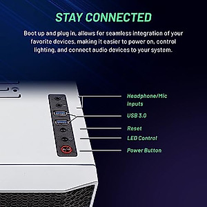 Skytech Blaze Gaming PC Desktop – AMD Ryzen 7 5700X 3.4 GHz, NVIDIA RTX 4070, 1TB NVME SSD, 16GB DDR4 RAM 3200, 750W Gold PSU, 240mm AIO, 11AC Wi-Fi, Windows 11 Home 64-bit