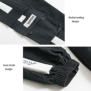 XYXIONGMAO Men's Tactical Streetwear Joggers Goth Clothes Baggy Casual Sports Pants Baggy Casual Techwear Hip Hop Sweatpants Black Cargo Pants for Men(Black, XL)