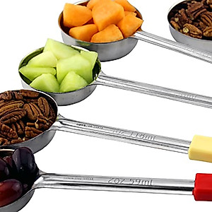 Darware Portion Control Serving Spoons (6-Piece Ladle Set); w 1/4 Cup, 1/2 Cup, 3/4 Cup & 1 Cup (2, 4, 6, 8 oz) & 1/2 & 1 Cup Utensils/Spoodles