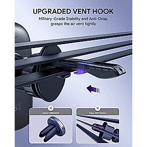 HHJ Phone Mount for Car [Super Stable & Easy] Upgraded Air Vent Clip Car Phone Holder Mount Fit for All Cell Phone with Thick Case Handsfree Car Mount for iPhone Automobile Cradles Universal